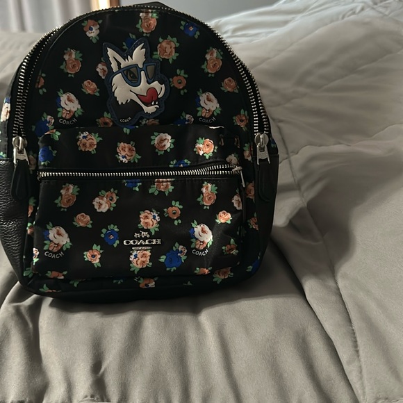 Coach | Bags | Coach Mini Charlie Tea Rose Floral Print Nylon Backpack ...